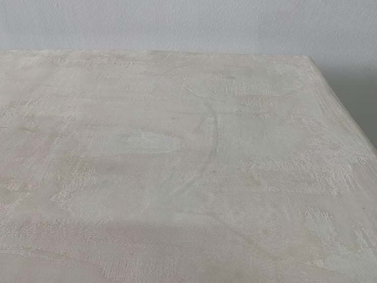 Elegant French Plaster Textured Cocktail Table with Cabriolet Legs, For ...