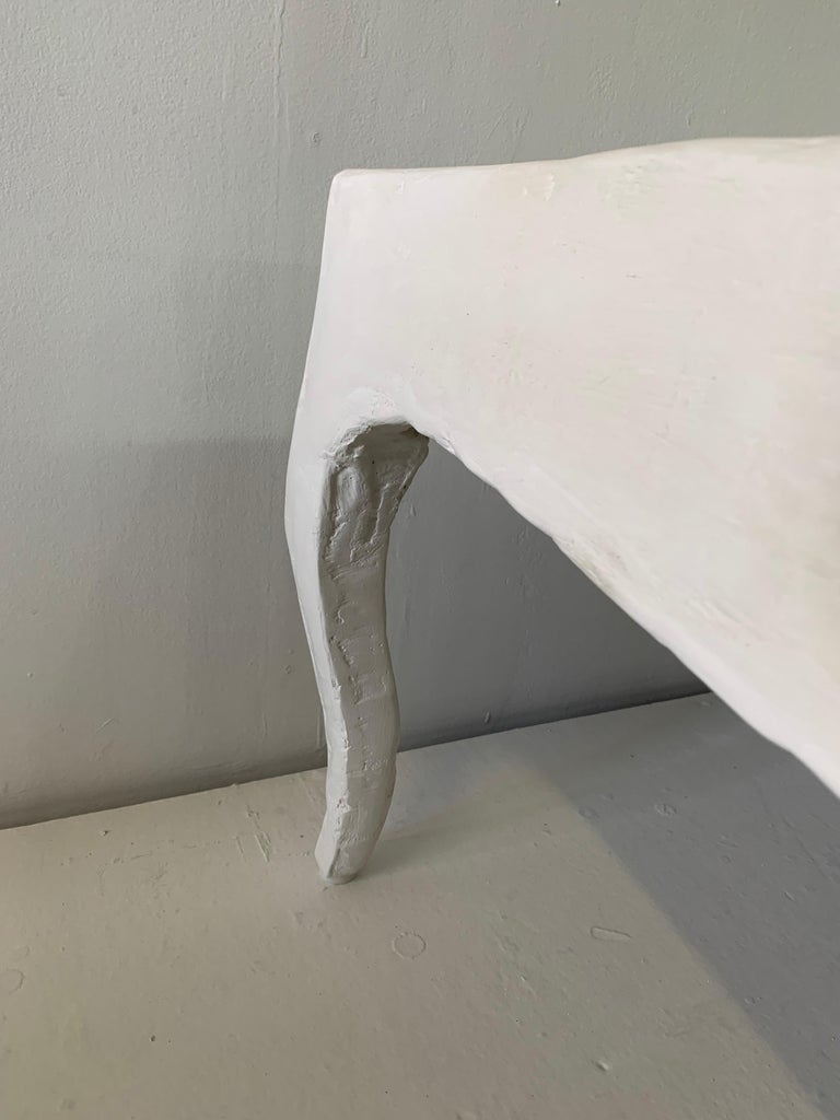 Elegant French Plaster Textured Cocktail Table with Cabriolet Legs, For ...