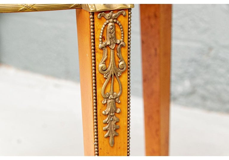 Elegant French Style Center Table with Bronze Figural Mounts For Sale ...