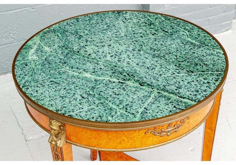 Elegant French Style Center Table with Bronze Figural Mounts For Sale ...