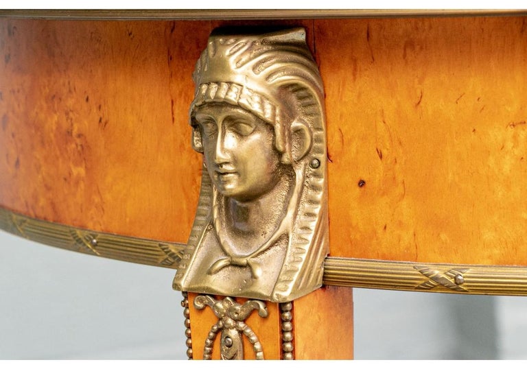 Elegant French Style Center Table with Bronze Figural Mounts For Sale ...