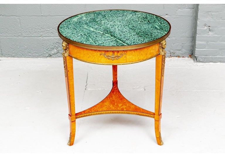 Elegant French Style Center Table with Bronze Figural Mounts For Sale ...