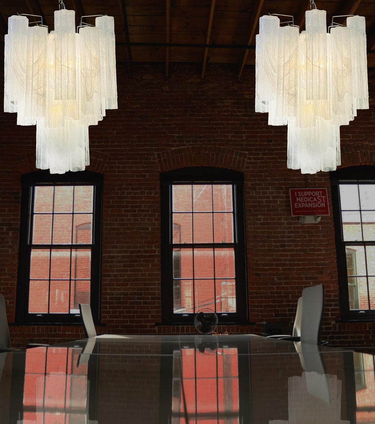 Elegant Glass Tube Chandeliers, 30 Albaster White Glasses For Sale at ...