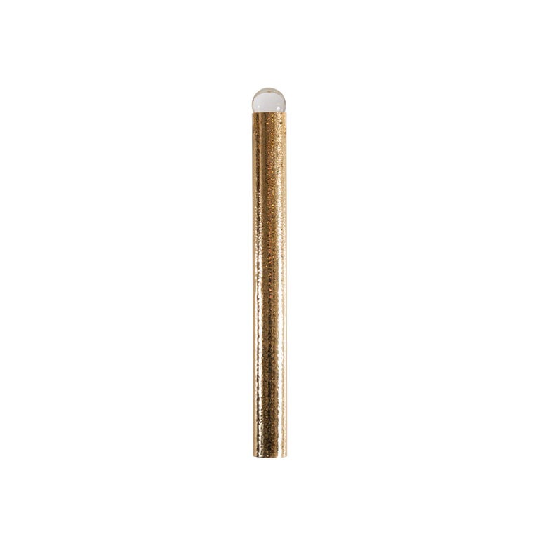 Elegant Hammered Brass -Tube Wall Light with a Crystal-Ball For Sale at ...