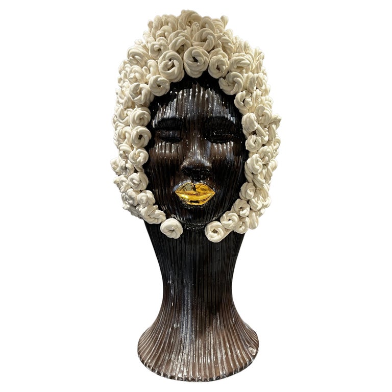 Elegant Head Ceramic Centerpiece Completely Handmade in Italy without ...