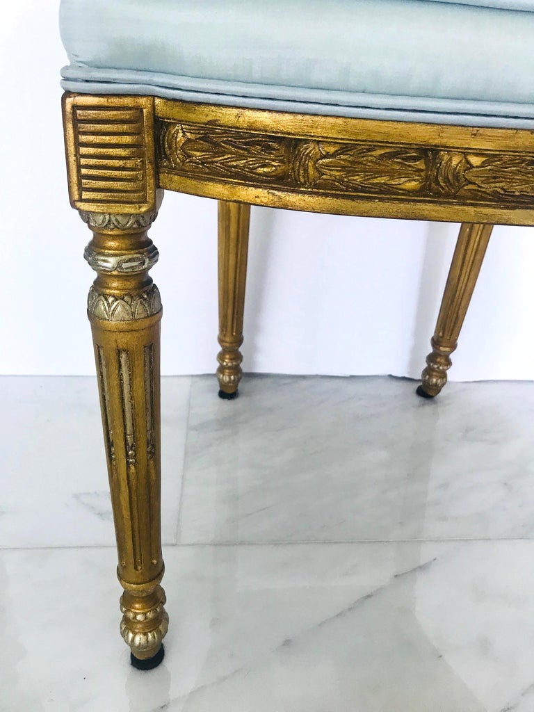 Elegant Italian Belle Époque Lyre Chair in Antique Gold Leaf at 1stDibs