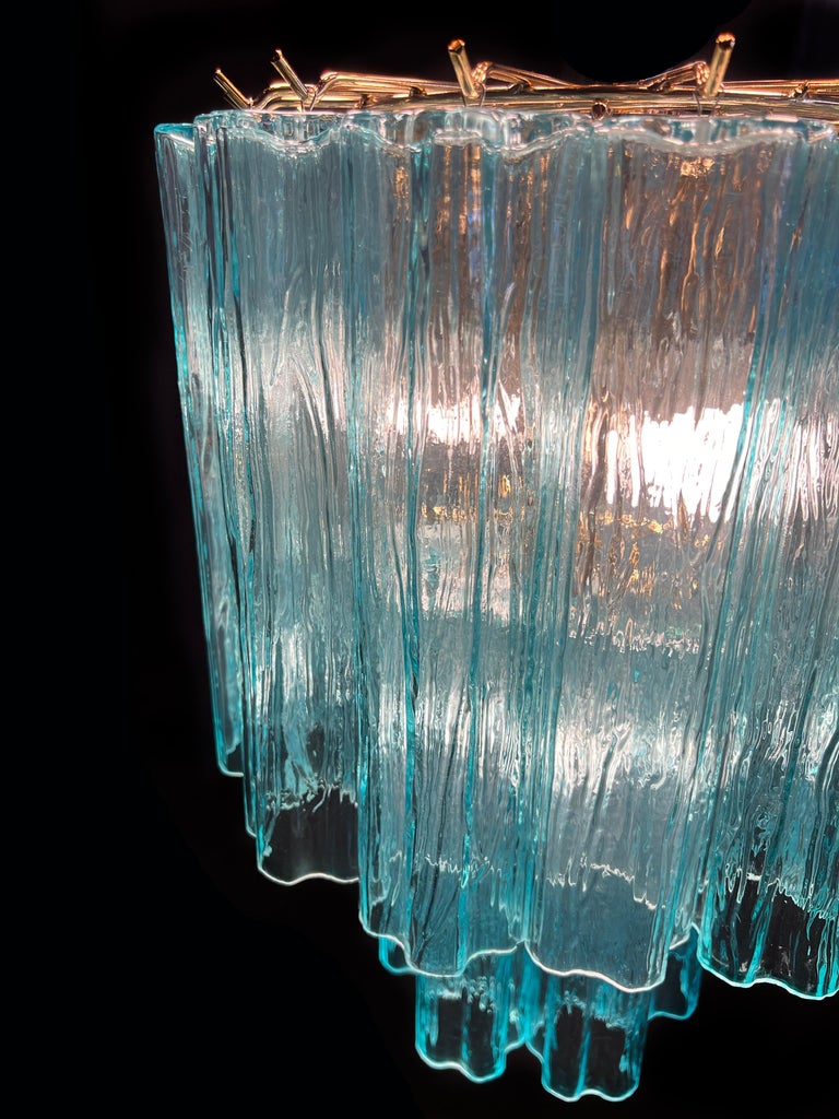 Elegant Italian Blue Chandelier by Valentina Planta, Murano For Sale at ...