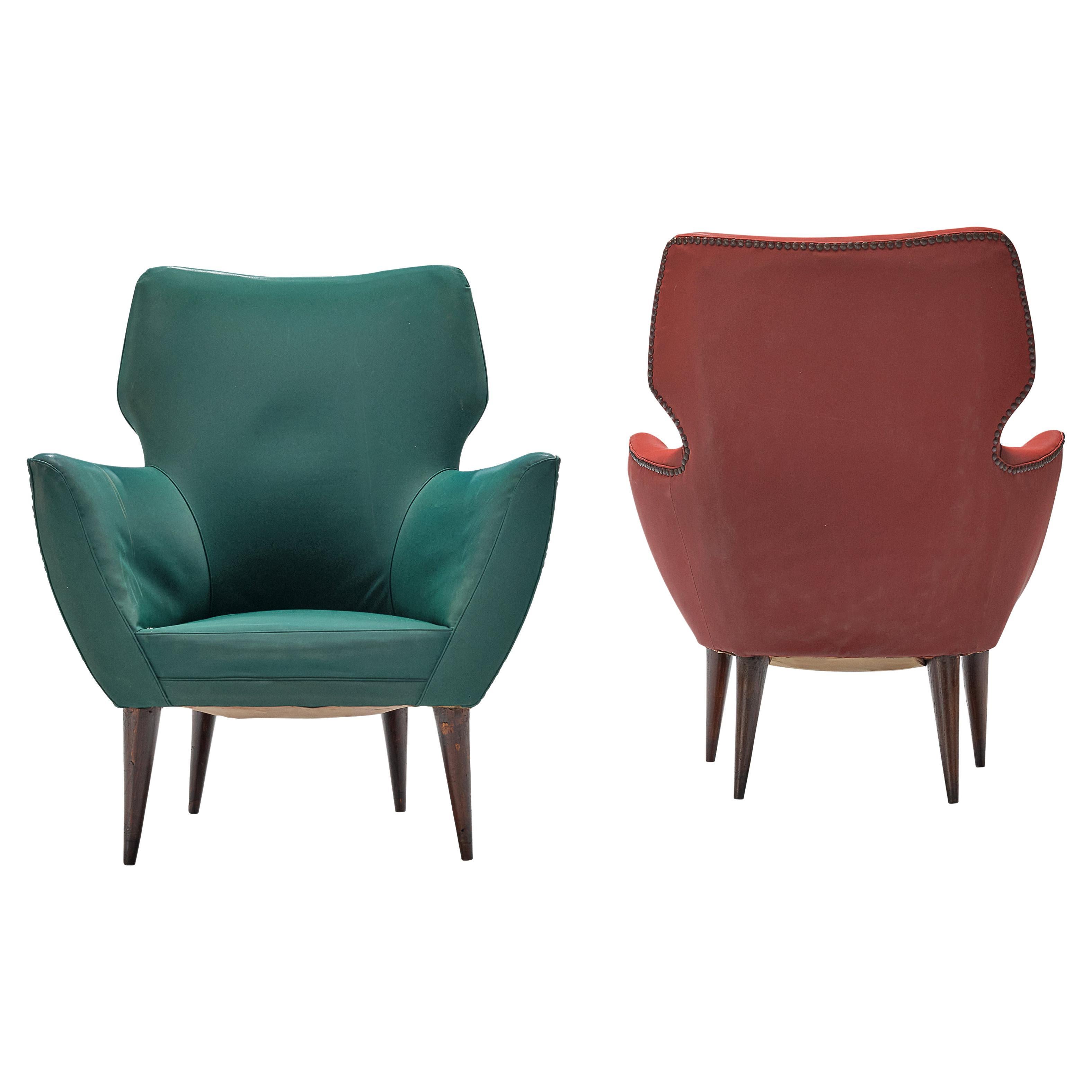 Curule Leg Hooded Chair With Colorful Brunschwig and Fils Upholstery at ...
