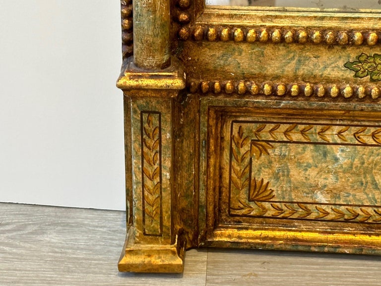 Elegant Italian Neoclassical Style Hand Painted Mirror with Aged Glass ...