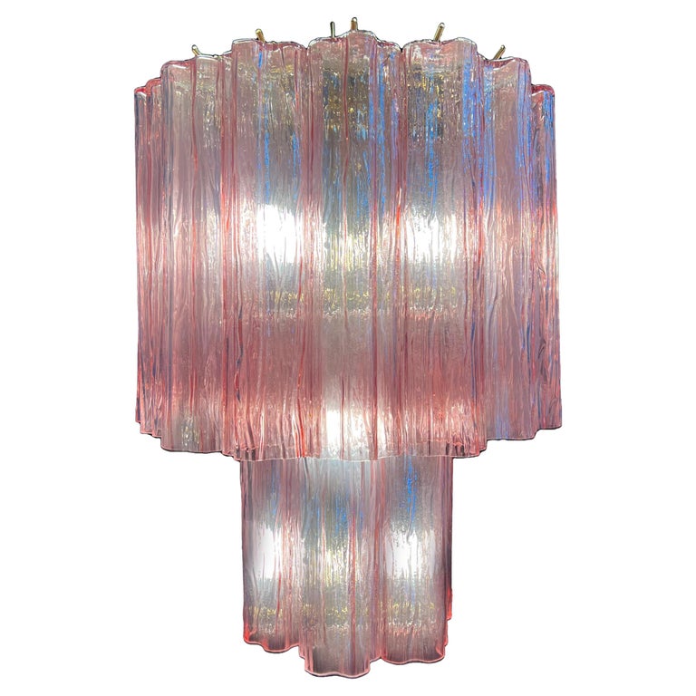 Elegant Italian Pink Chandelier by Valentina Planta, Murano For Sale at ...