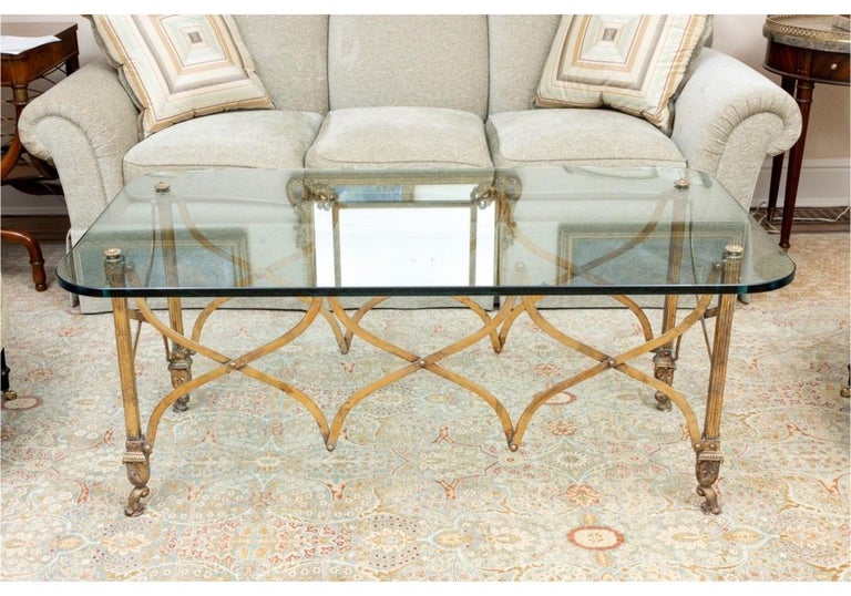 Elegant Julia Gray Campaign Style Cocktail Table For Sale at 1stDibs