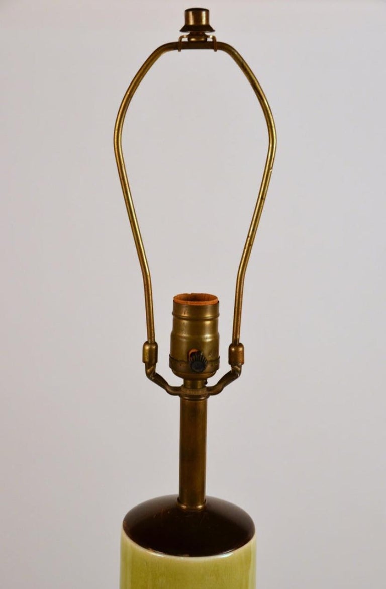 Elegant Mayan Inspired Ceramic Lamp with Original Shade For Sale at 1stDibs