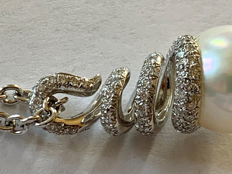 Elegant Mikimoto 18 Karat Gold Diamond and South Sea Pearl Pendant with ...