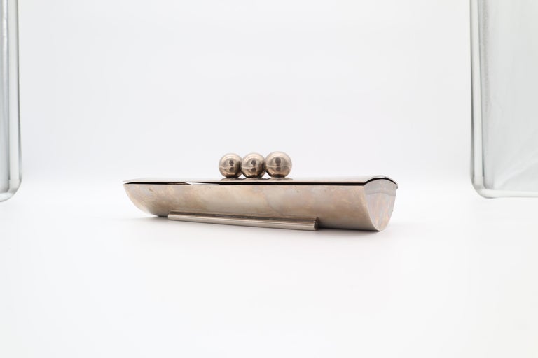 Elegant Nickel Plated Art-Deco Box attributed to Carl Hagenauer For ...