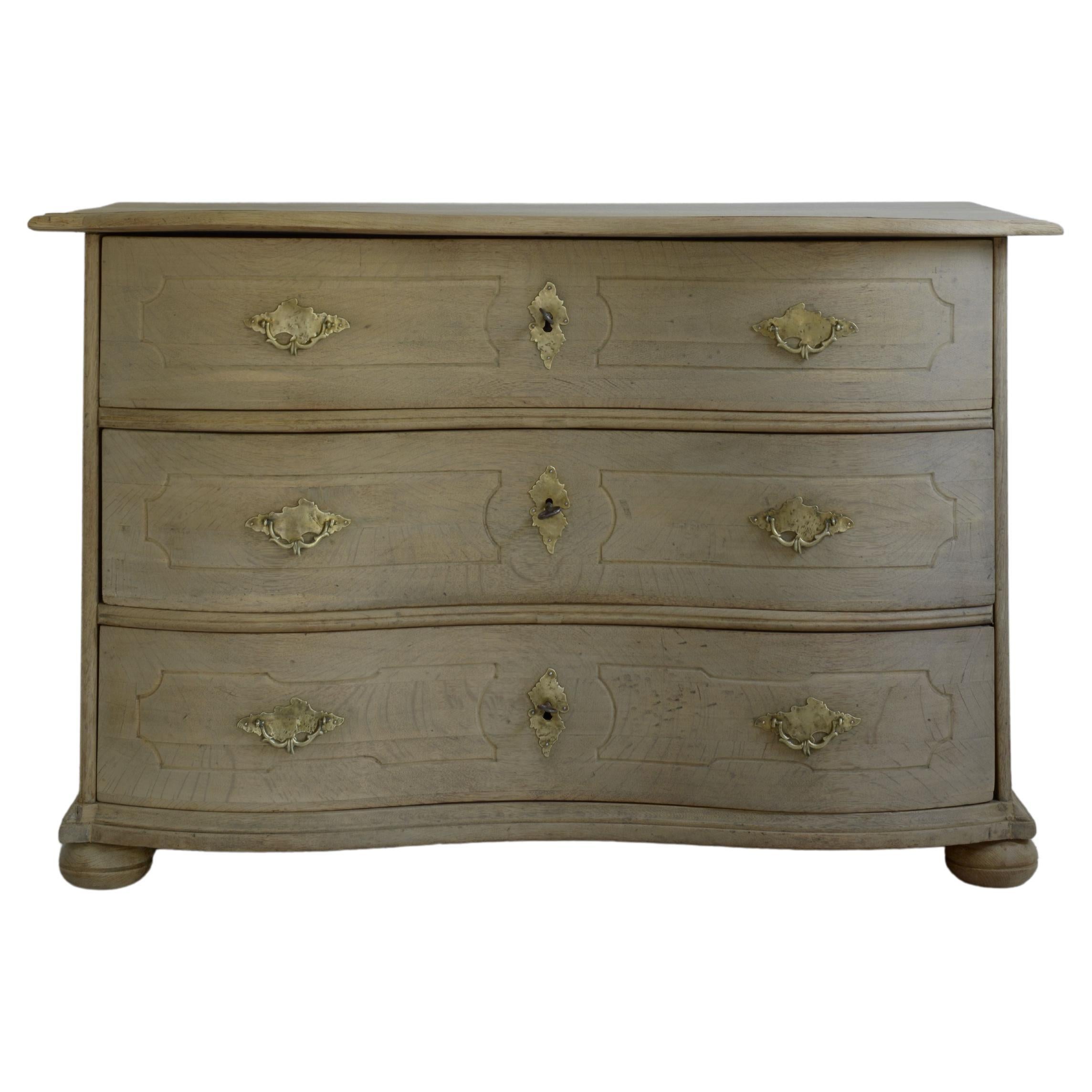 Elegant Northern 18th Century Baroque Commode Galbée in Bleached Oak at ...