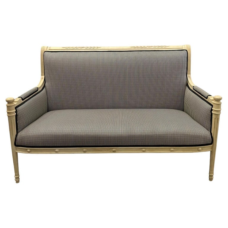 Elegant Painted Cream Italian Settee Loveseat at 1stDibs