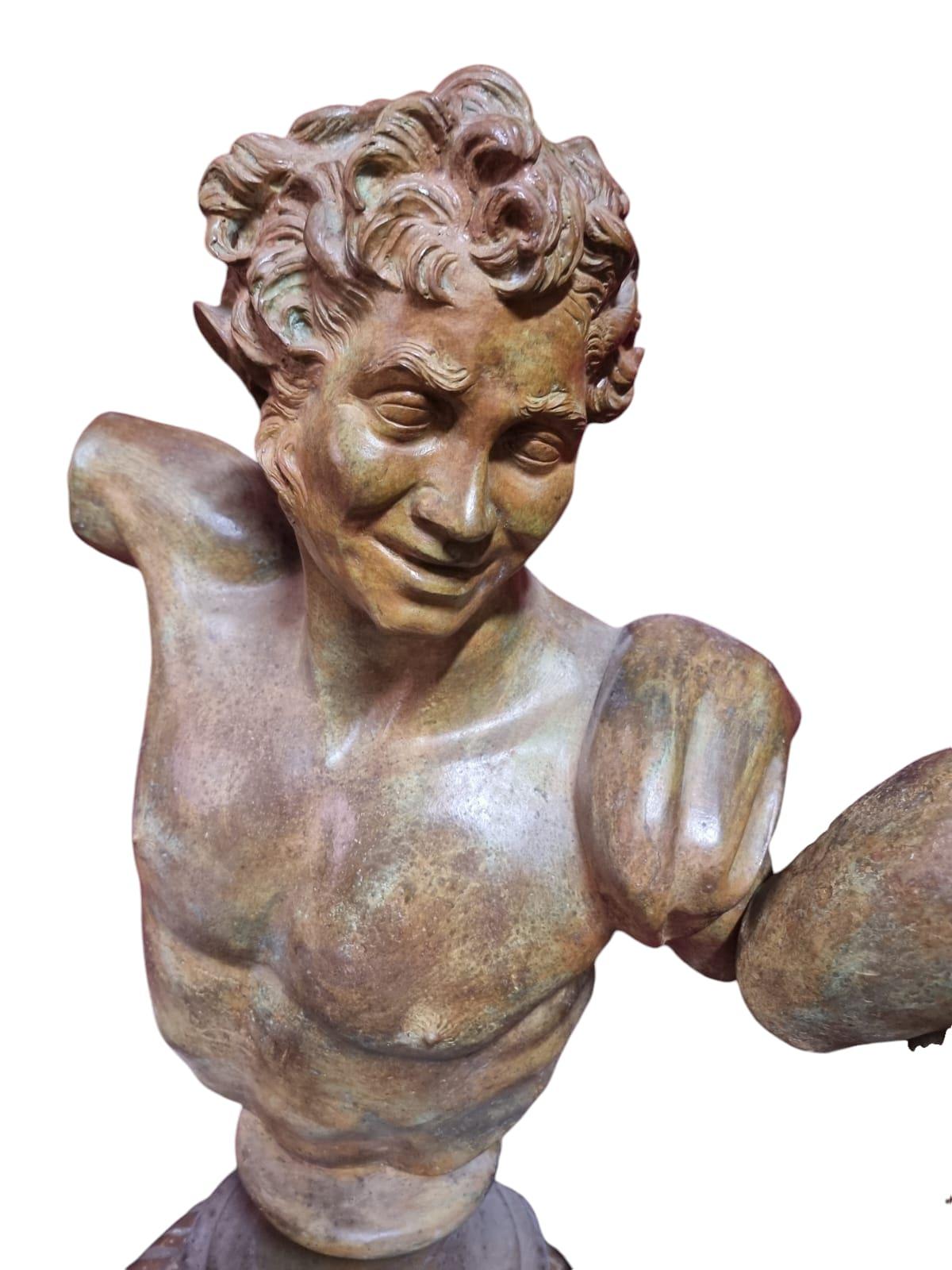 Elegant Pair of Bronze Roman Fauns Circa 1920 For Sale at 1stDibs