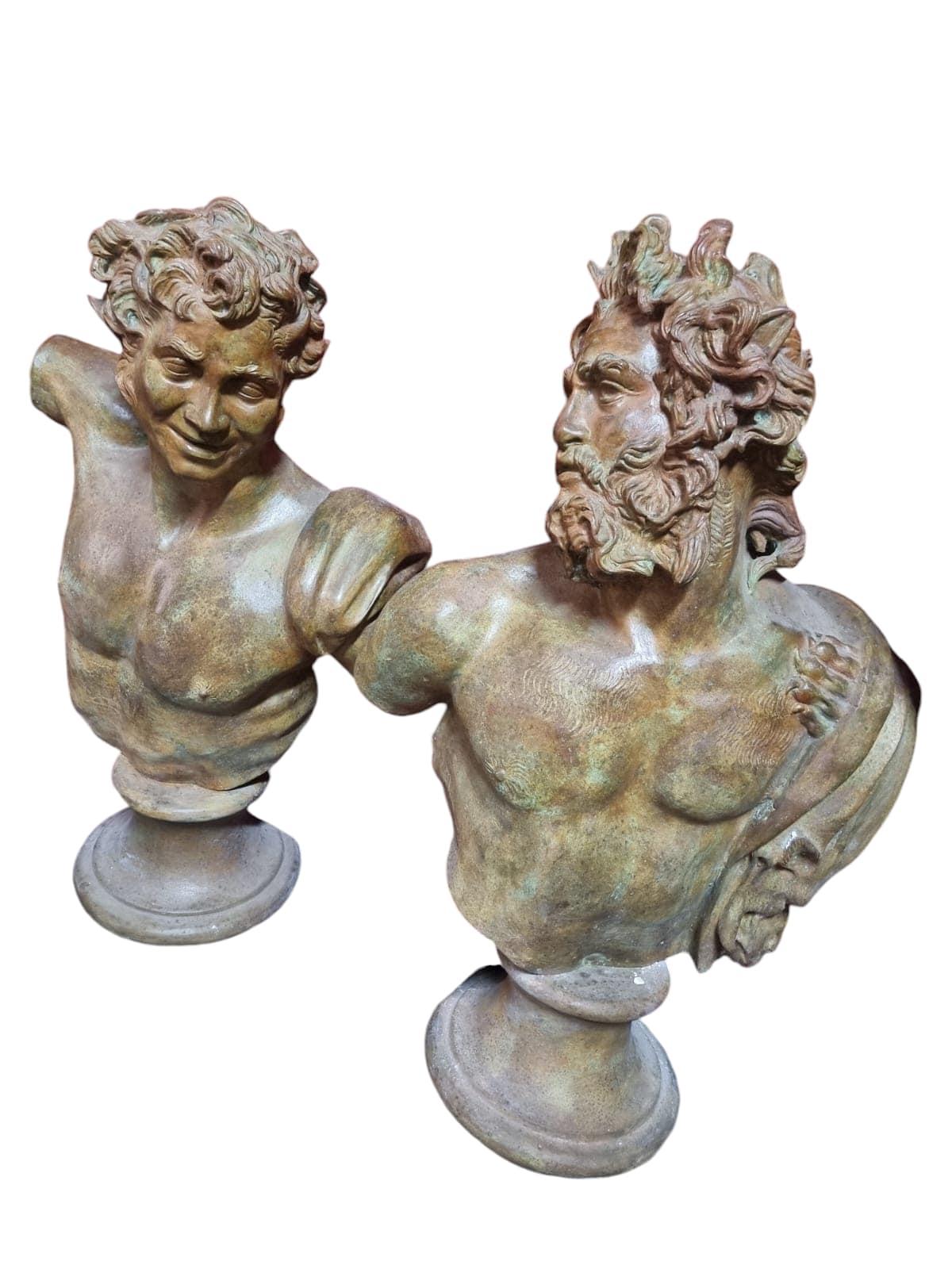 Elegant Pair of Bronze Roman Fauns Circa 1920 For Sale at 1stDibs