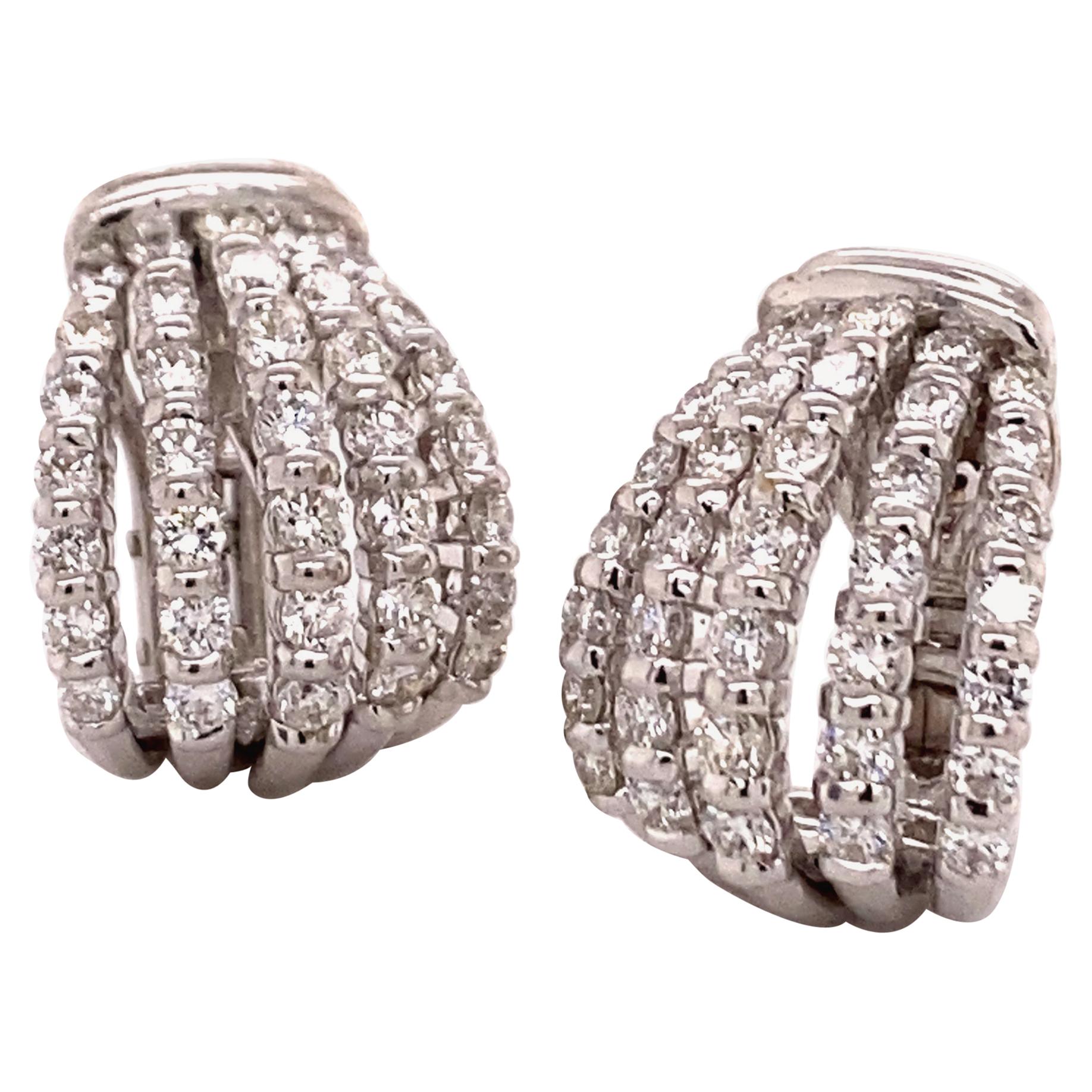 Diamond 18 Karat Yellow Gold Earclips For Sale at 1stDibs