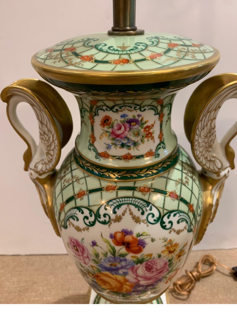 Elegant Pair of French Hand Painted Porcelain Lamps For Sale at 1stDibs ...