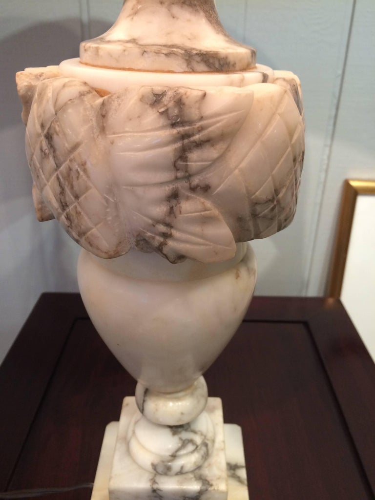 Elegant Pair of Marble Table Lamps For Sale at 1stDibs