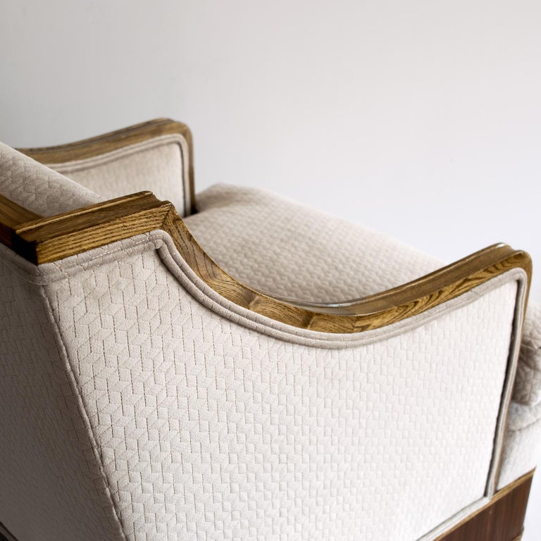 Elegant Pair of Swedish Art Deco Armchairs in Solid Elm and Mahogany ...