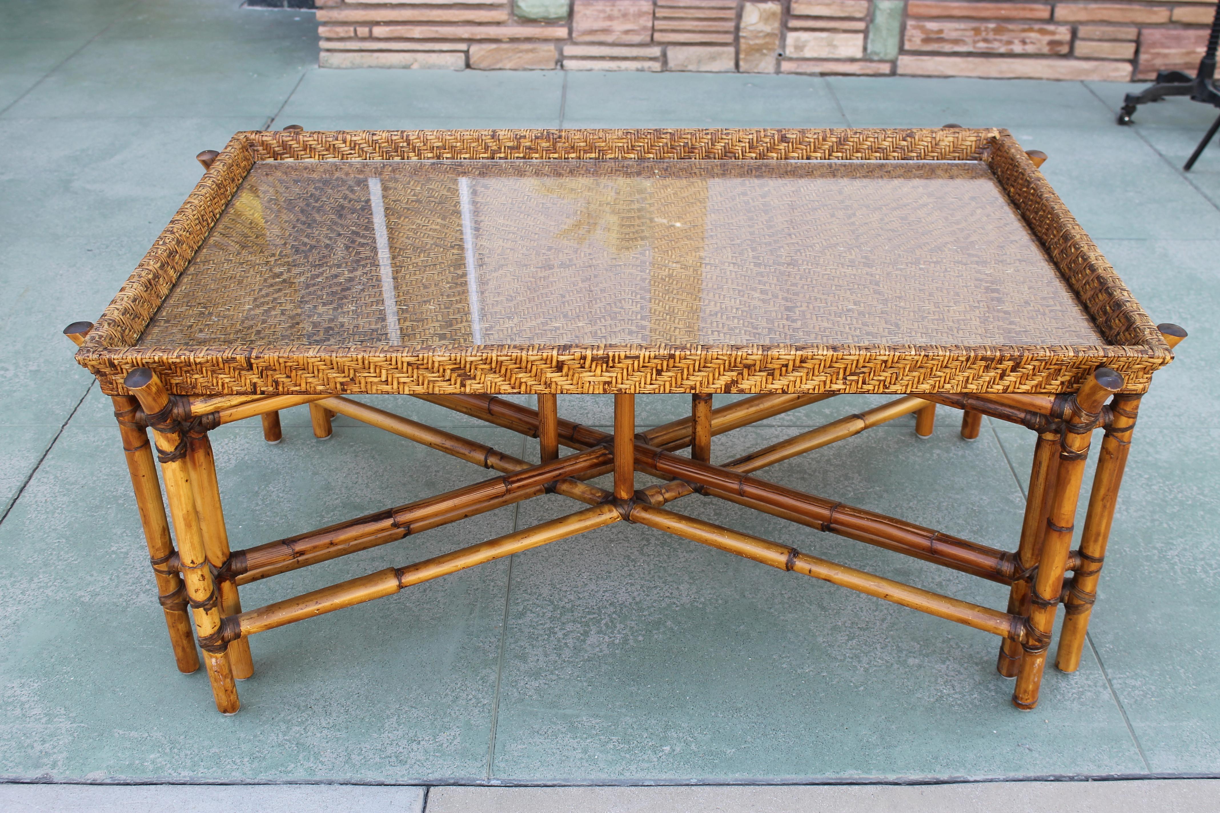 Elegant Rattan Coffee Table at 1stDibs