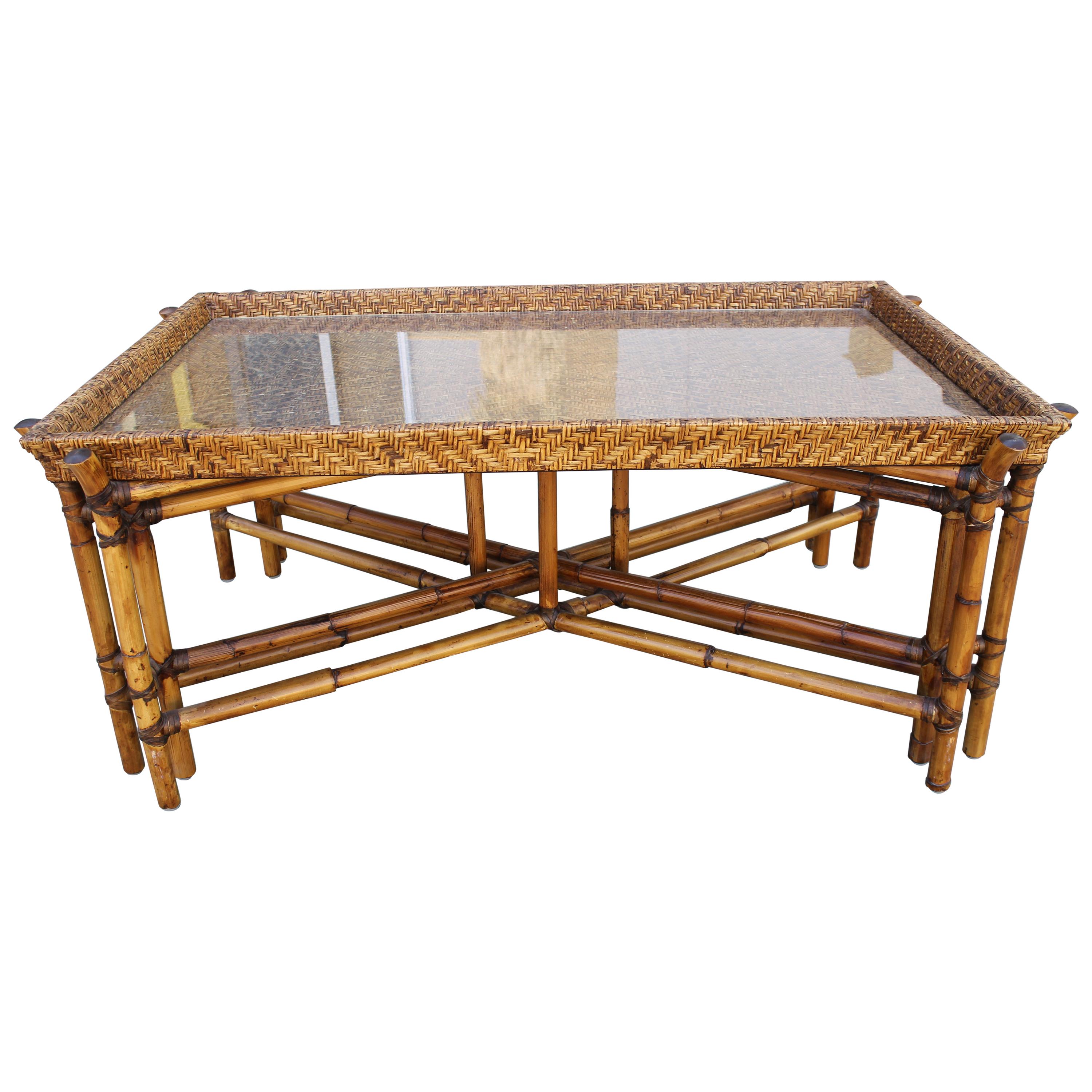 Elegant Rattan Coffee Table at 1stDibs