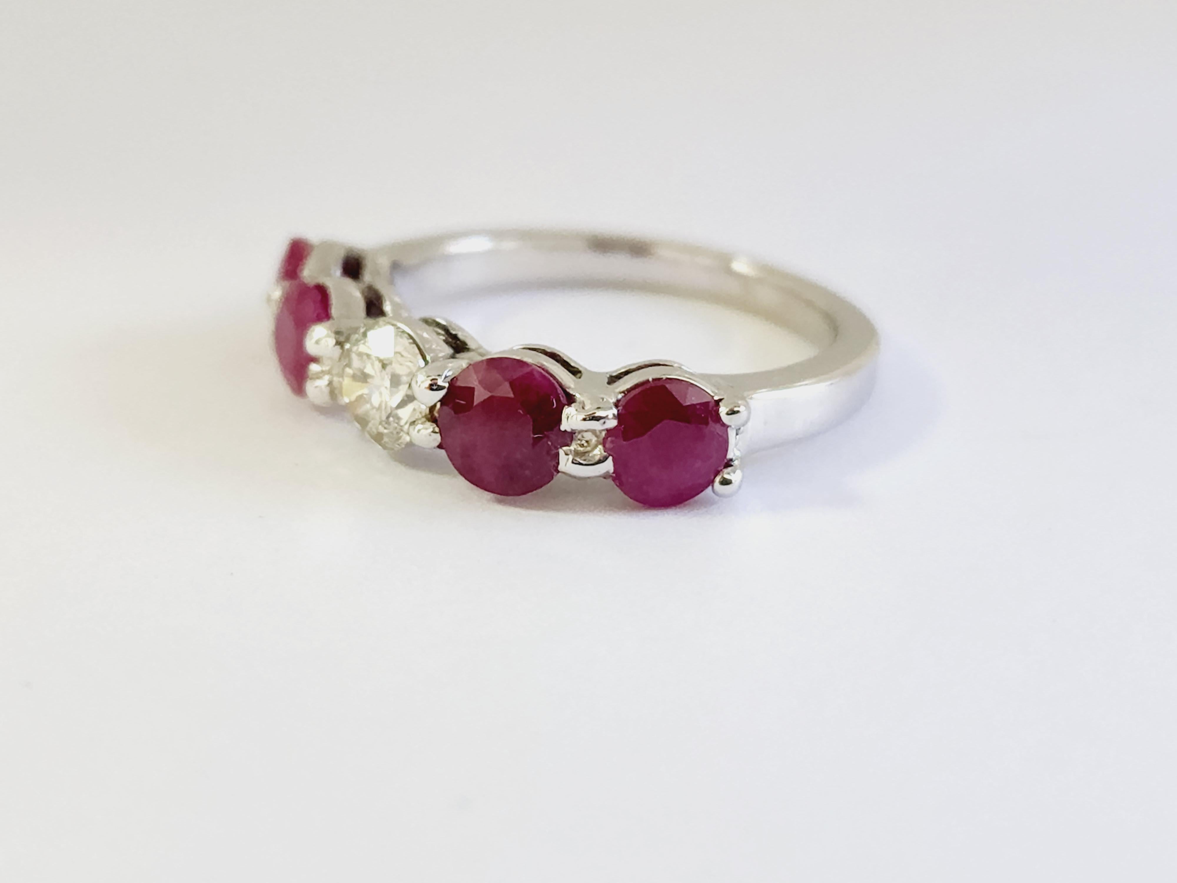 Elegant Ruby Diamond Ring 14 Karat White Gold at 1stDibs | beautiful ...