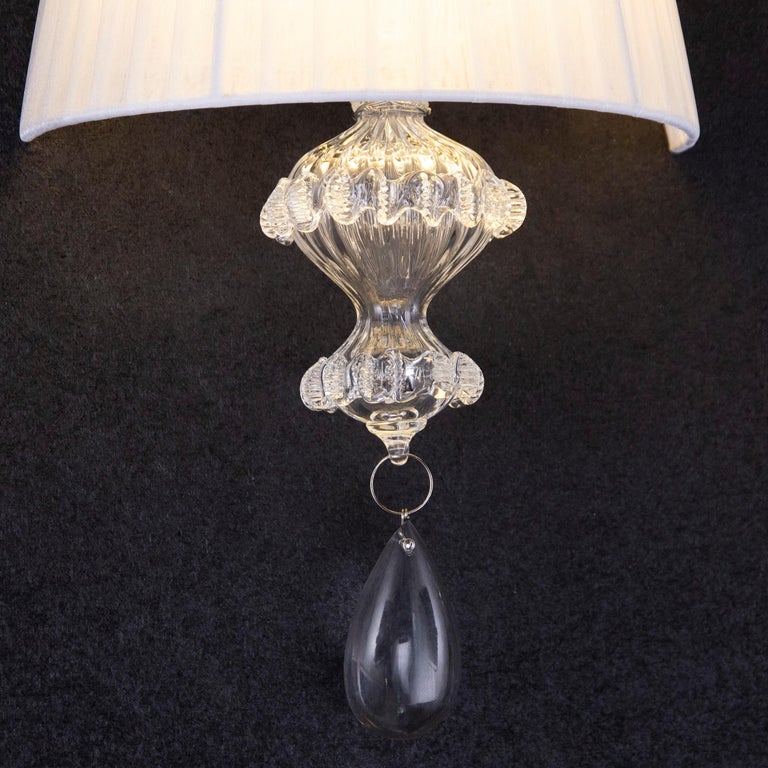 Elegant Sconce 1 Arm transparent Murano Glass Montecristo by Multiforme ...