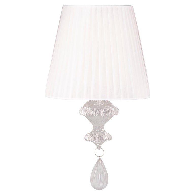 Elegant Sconce 1 Arm transparent Murano Glass Montecristo by Multiforme ...
