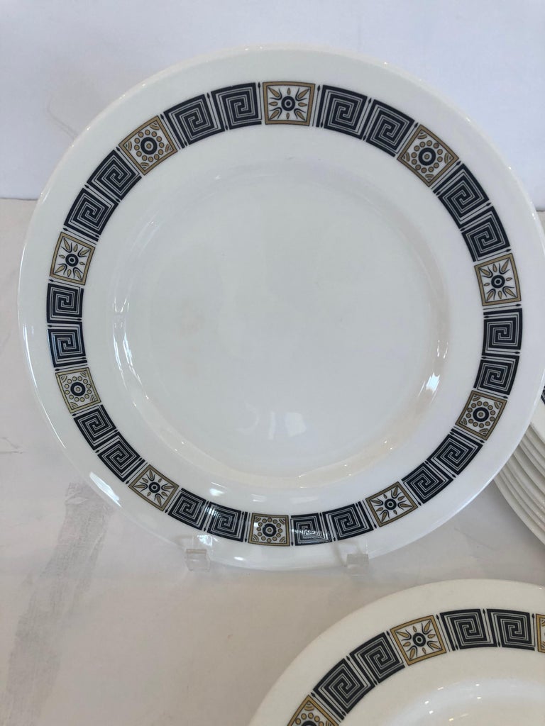 Elegant Set of 12 Wedgewood Greek Key Motife Service Dinner Plates For ...