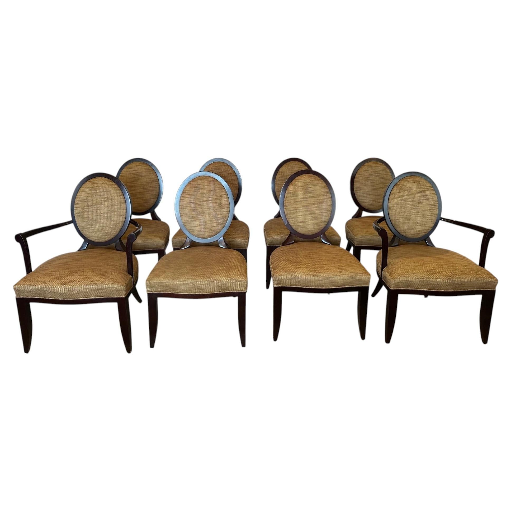Set of Six Barbara Barry for Baker Oval X-Back Dining Chairs For Sale ...