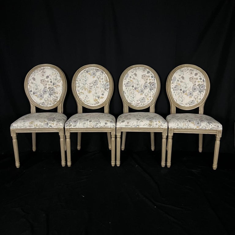 Elegant Set of Eight Louis XVI Style Oval Cameo Back Dining Chairs For ...