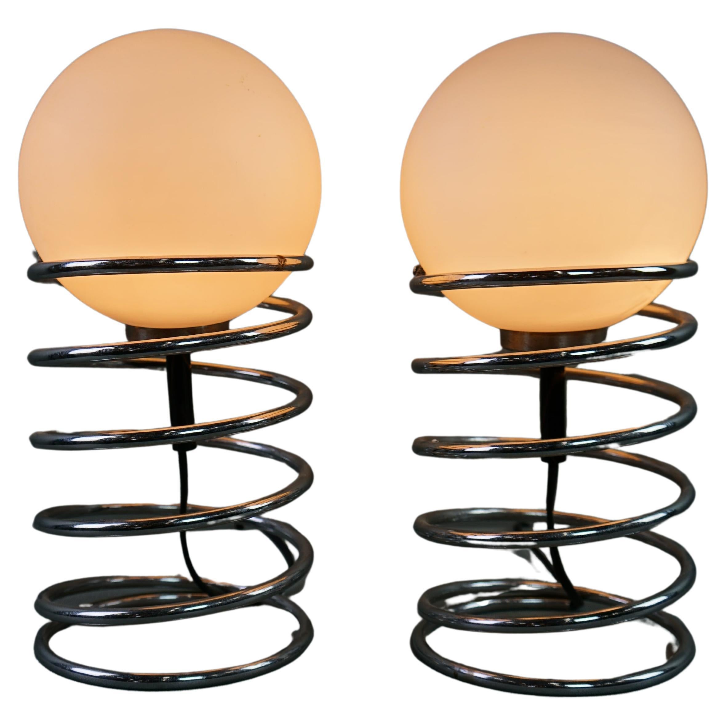 Elegant set of two vintage Woja spiral table lamps, 1960 For Sale at ...
