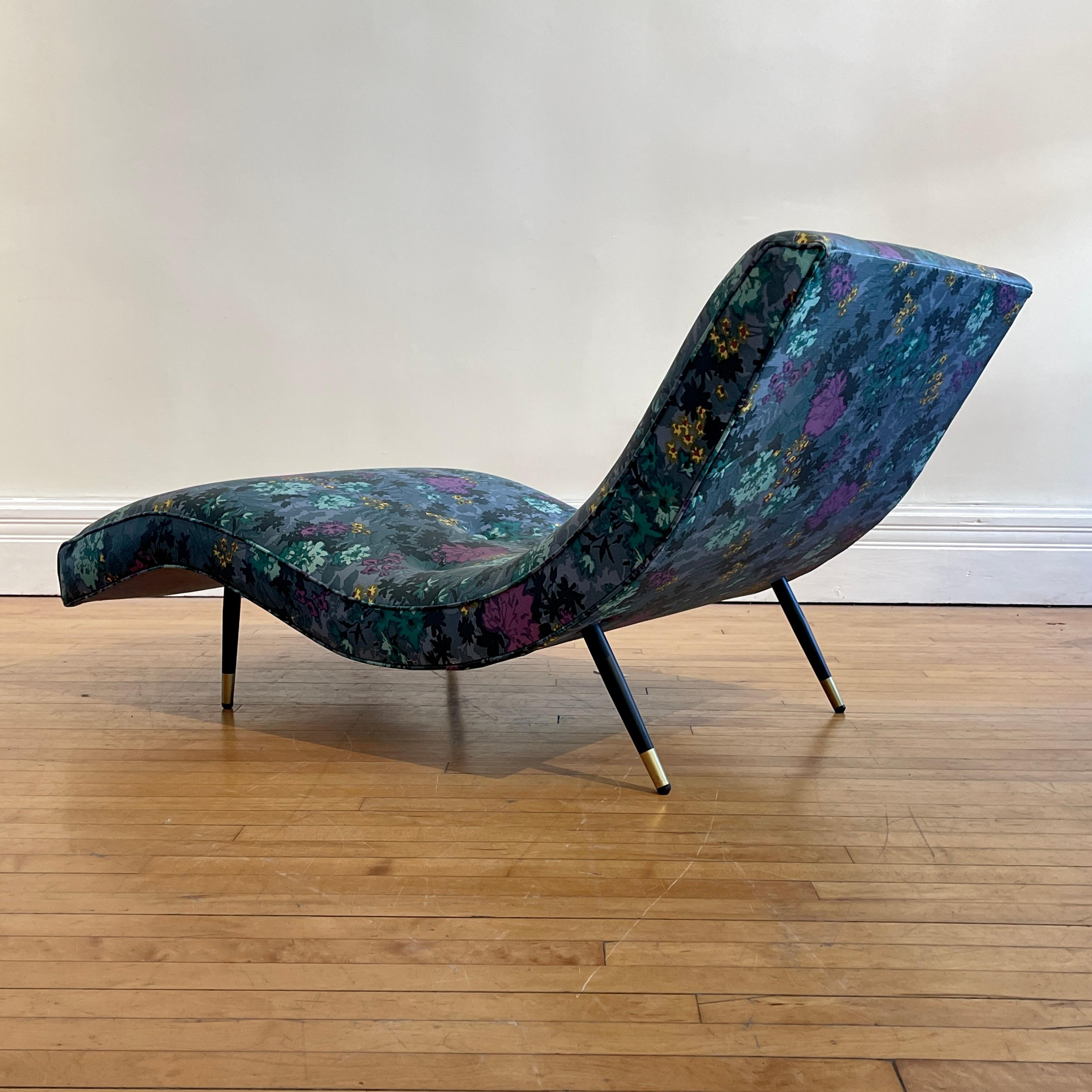 Elegant Sleek MCM Curved Sculptural Lounge Wave Chaise Chair, Pearsall ...