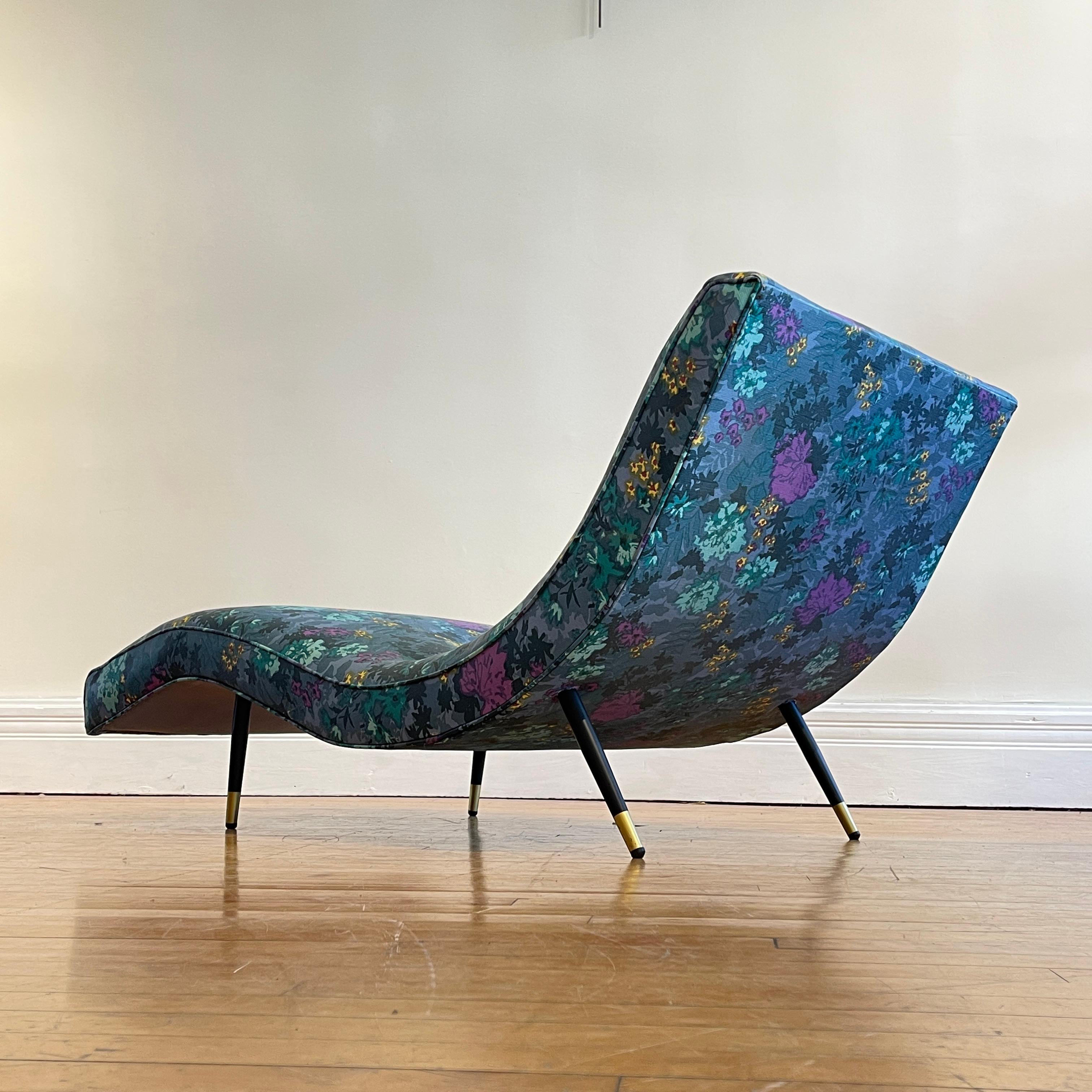 Elegant Sleek MCM Curved Sculptural Lounge Wave Chaise Chair, Pearsall ...