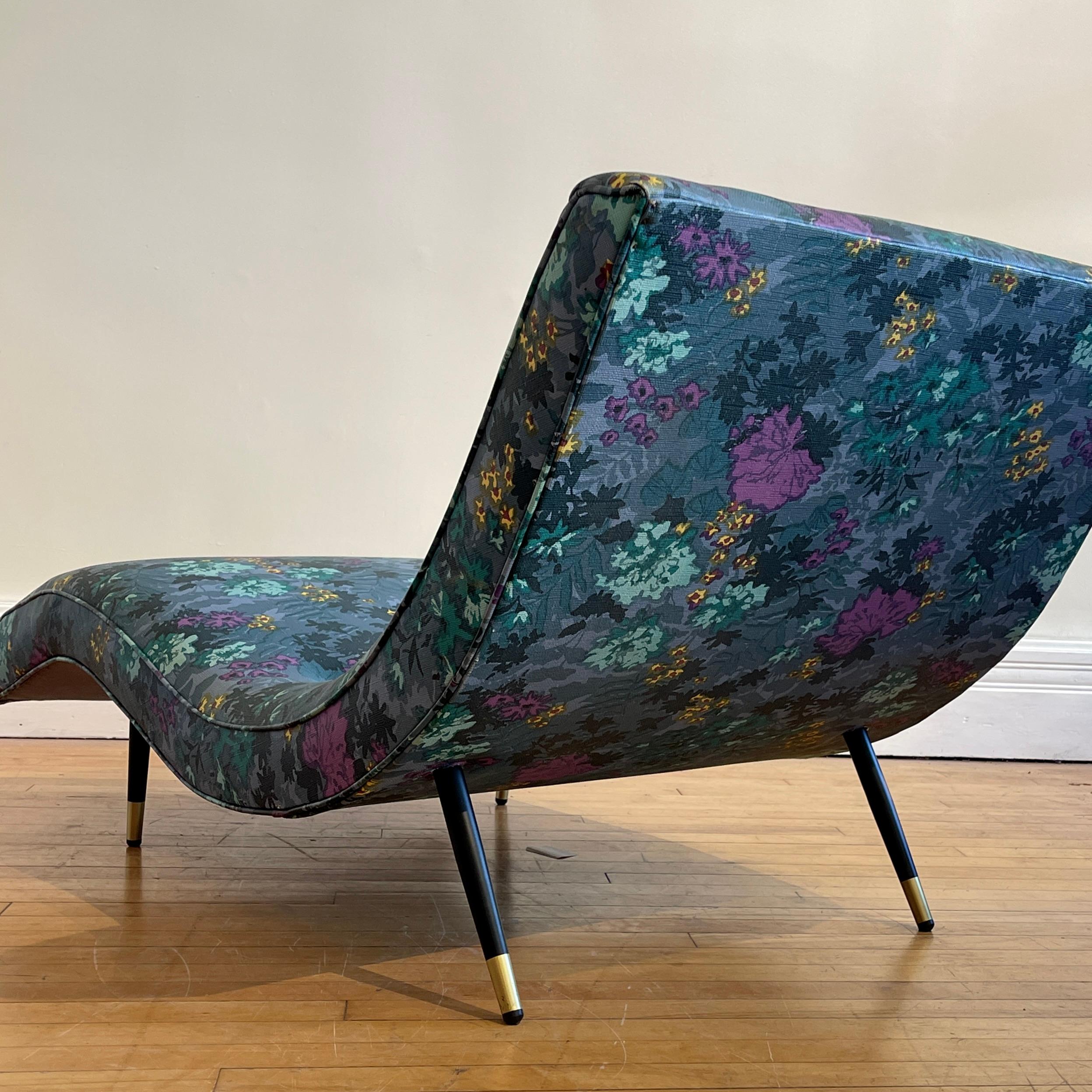 Elegant Sleek MCM Curved Sculptural Lounge Wave Chaise Chair, Pearsall ...