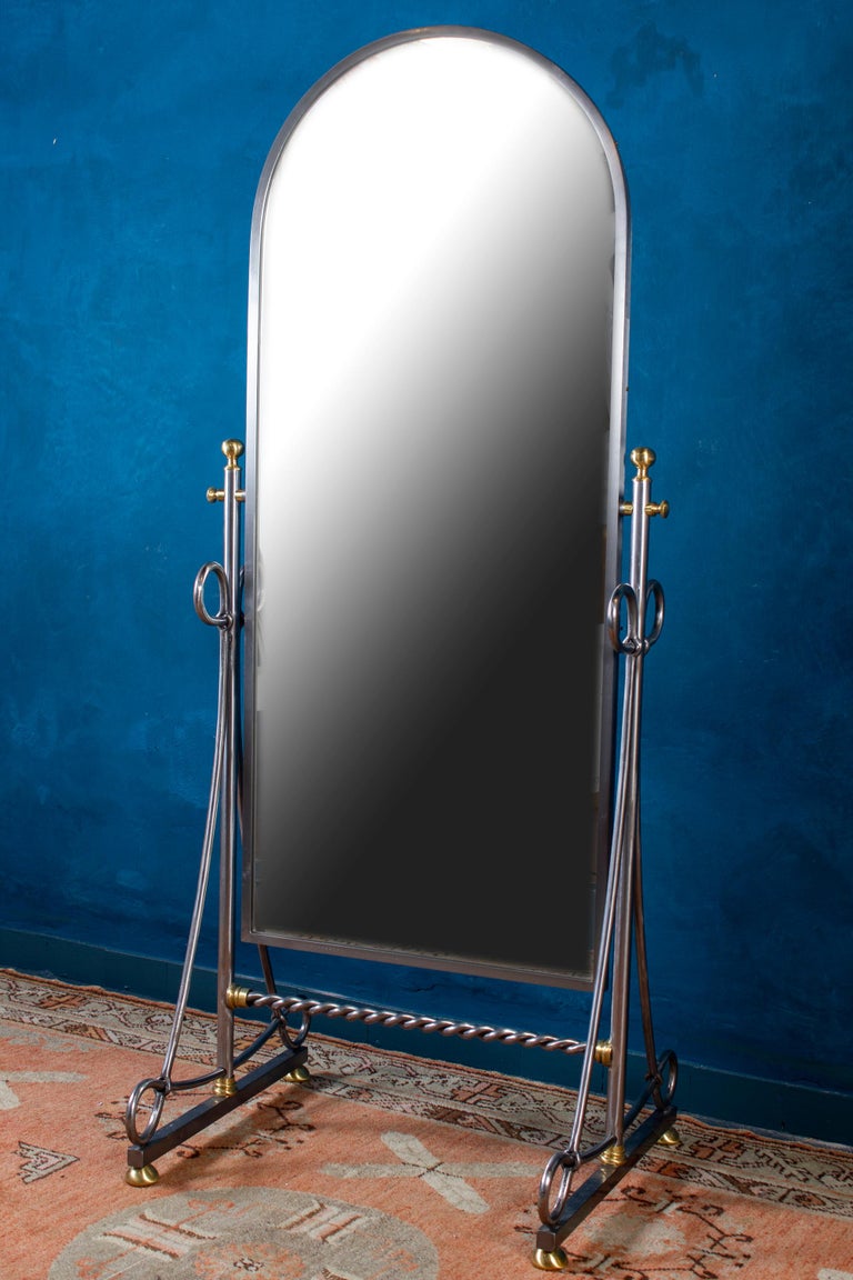 Elegant Steel 'Psyche 'Mirror by Alberto Orlandi Italy, 1970' For Sale ...