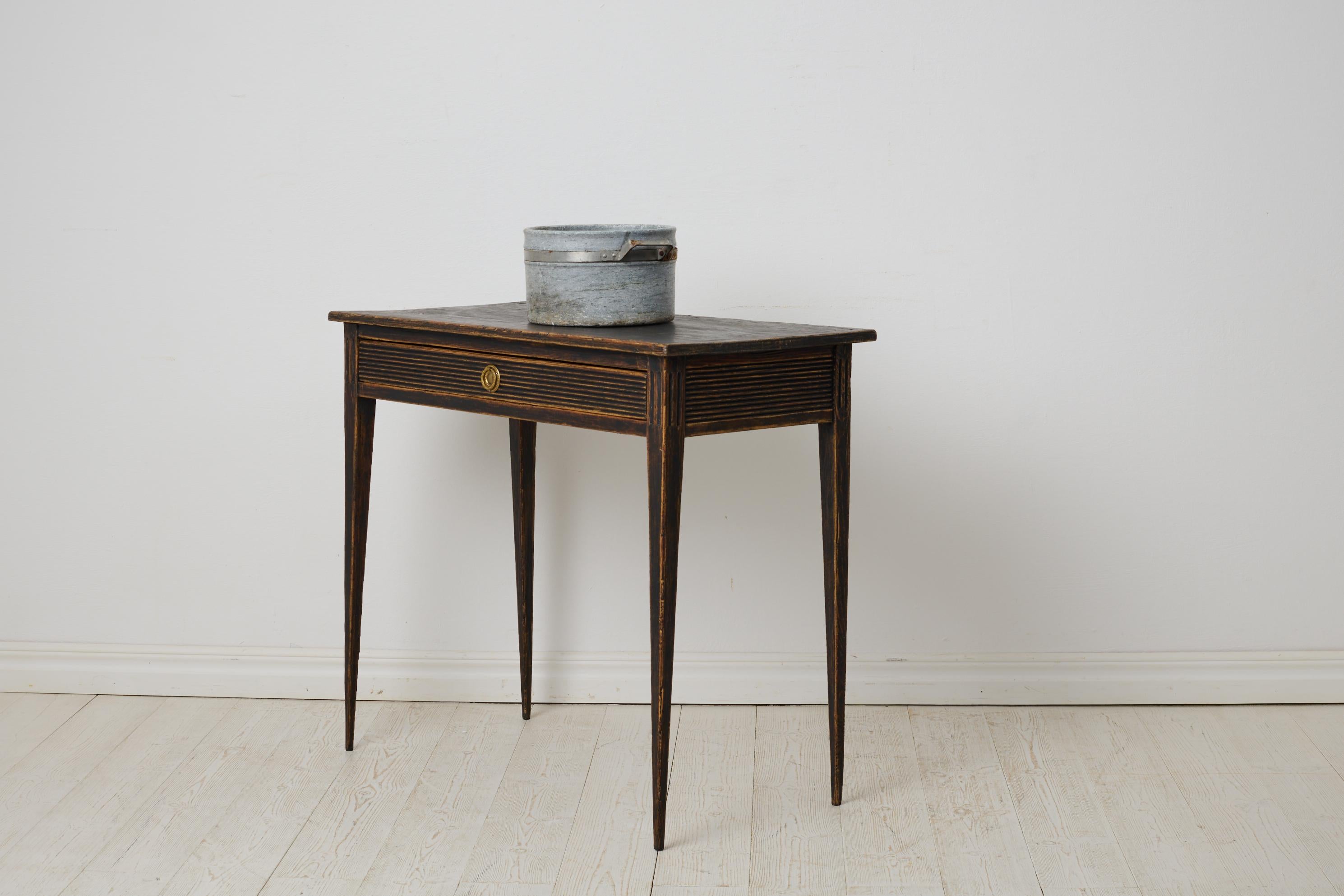 Elegant Swedish Gustavian Desk with Fluted Decor and a Large Drawer ...