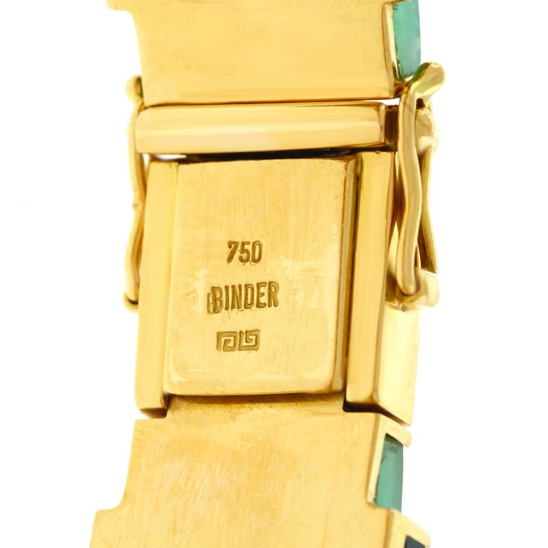 Elegant Swiss Modern Diamond, Jade, and Onyx Gold Bracelet by Paul ...
