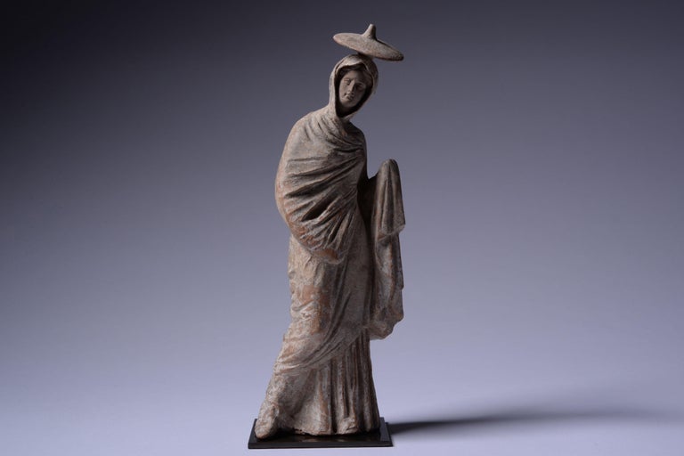 Elegant Terracotta Tanagra Figure For Sale at 1stDibs