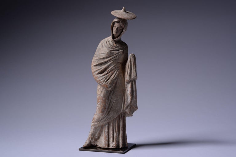 Elegant Terracotta Tanagra Figure For Sale at 1stDibs