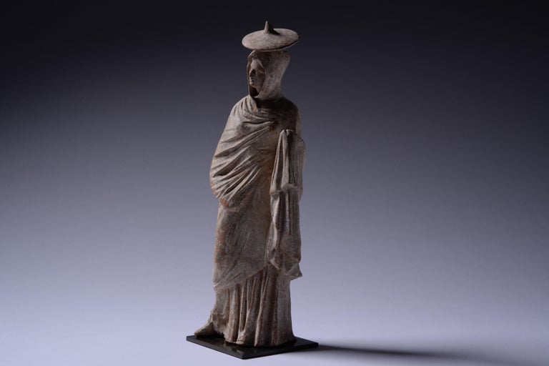 Elegant Terracotta Tanagra Figure For Sale at 1stDibs