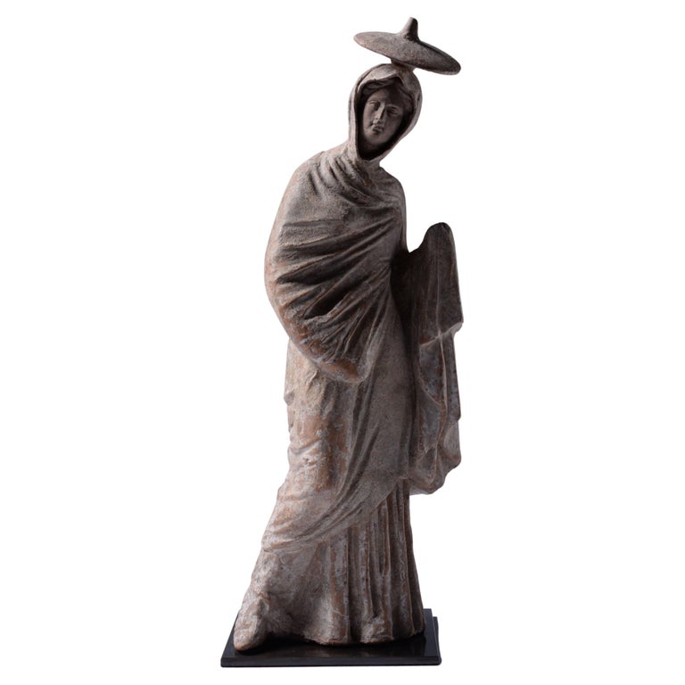 Elegant Terracotta Tanagra Figure For Sale at 1stDibs