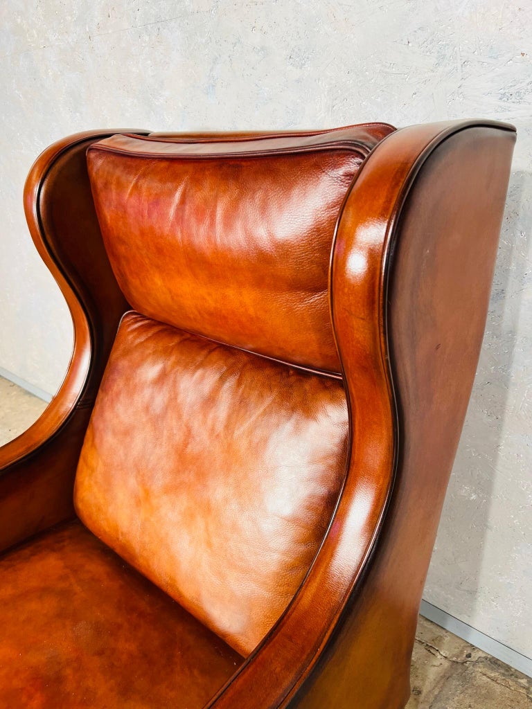 Elegant Vintage Danish 70s Leather Chair Wingback Armchair #654 For ...