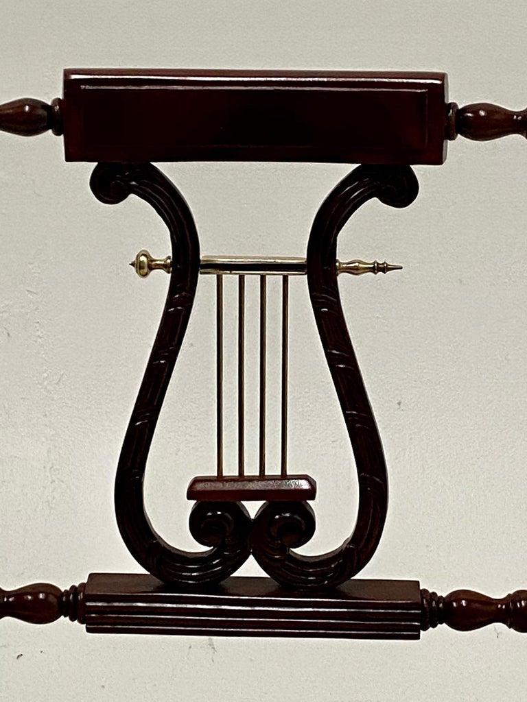 Elegant Vintage Neoclassical Style Carved Mahogany Bench with Lyre ...