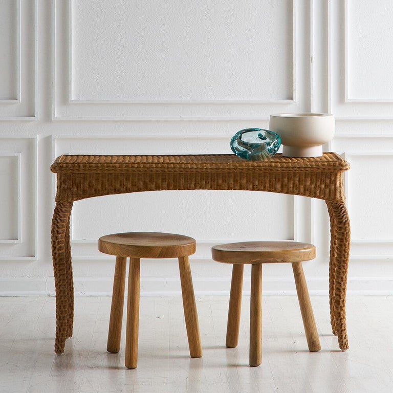 Elegant Wicker Console Table at 1stDibs
