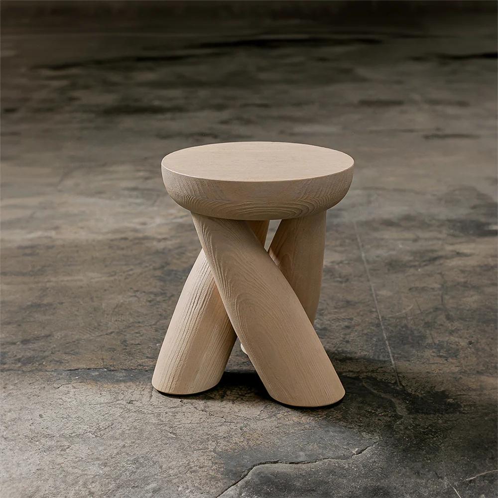 ELEMENTOS Fire Stool Sandblasted Pine with Natural Finish by Daniel ...