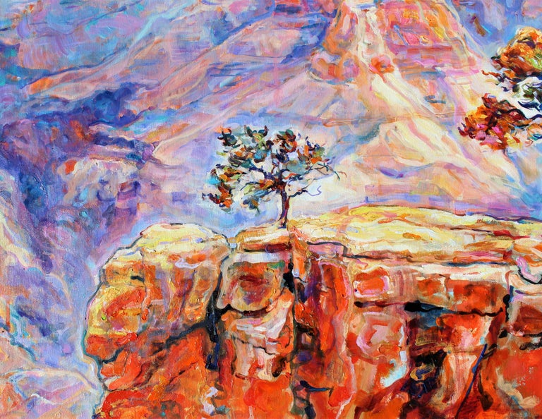 Elena Georgieva - Grand Canyon Red - Landscape Oil Painting Red Blue ...